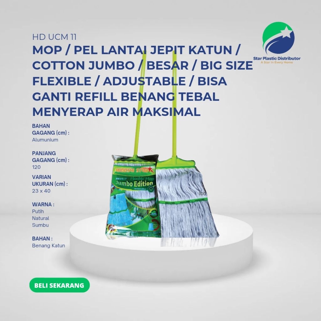 Jual Mop / Pel Lantai Jepit Katun / Cotton Jumbo / Besar / Big Size ...