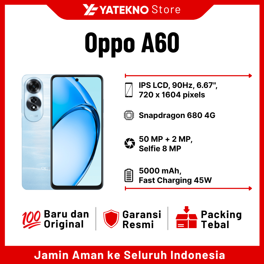 Jual (ORIGINAL) Oppo A60 8/128GB GARANSI RESMI ~ NEW | Shopee Indonesia