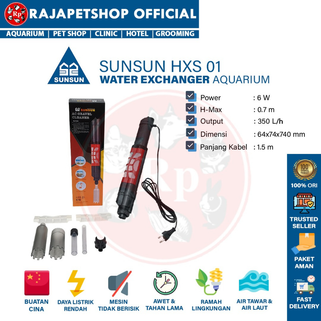 Jual SUNSUN VACUUM CLEANER AQUARIUM HXS 01 / HXS 01D PEMBERSIH GRAVEL AQUARIUM | Shopee Indonesia