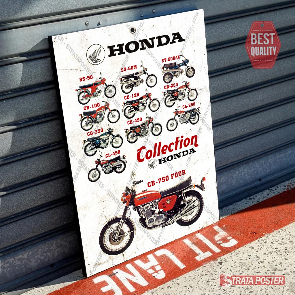 Jual Poster Motor Klasik Honda CB Dekorasi Hiasan dinding Otomotif ...
