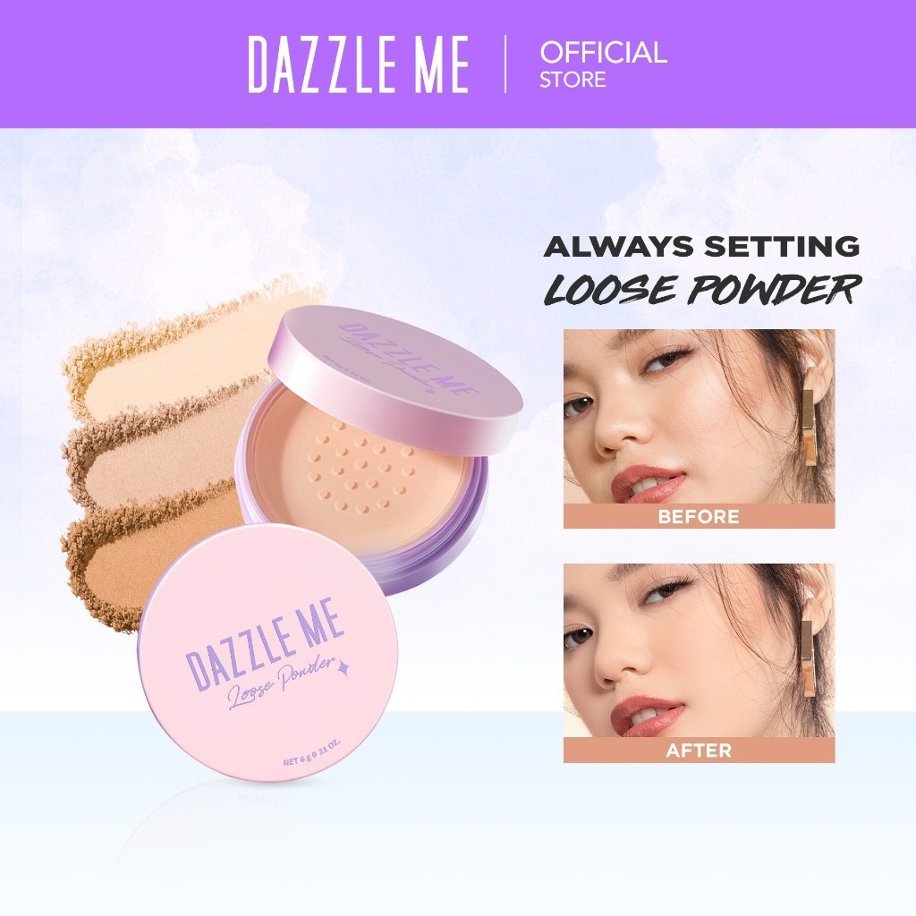Jual DAZZLE ME Always Setting Loose Powder BPOM Super Soft Smooth Bedak ...