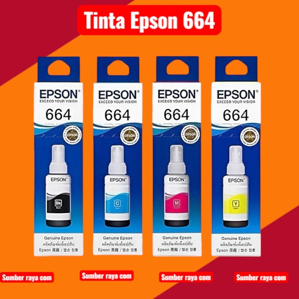 Jual 1SET TINTA PRINTER EPSON 664 ORIGINAL FOR L100 L110 L120 L360 ISI 4 WARNA BISA BAYAR ...
