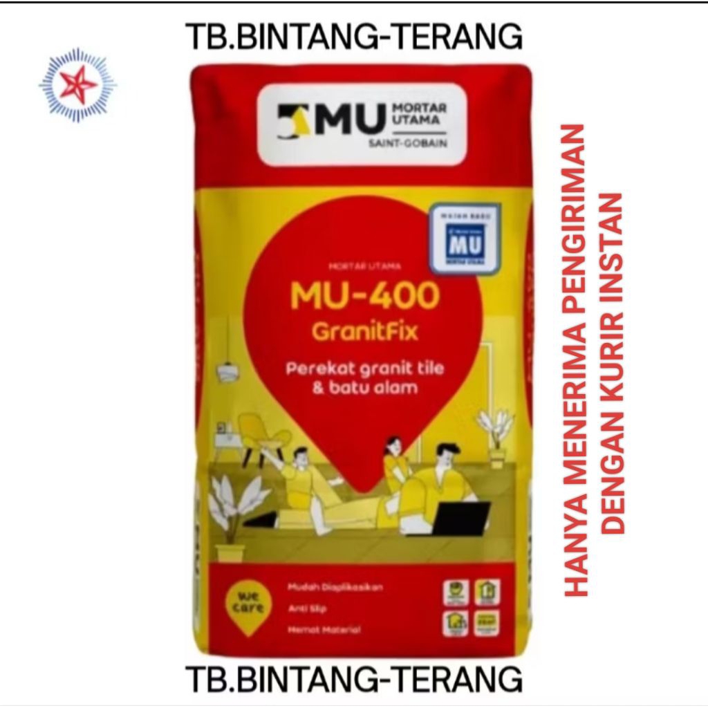 Jual MU-400 Granitfix Tile 25 kg Semen Instan Perekat Granit Tile Batu ...