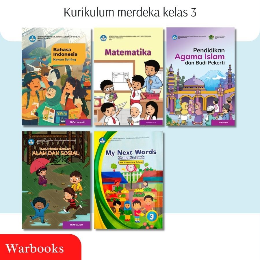 Jual [Paket Kelas 3 SD] Buku Kurikulum Merdeka – Bhs Indonesia, MTK, PAI, IPAS, Bhs Inggris ...
