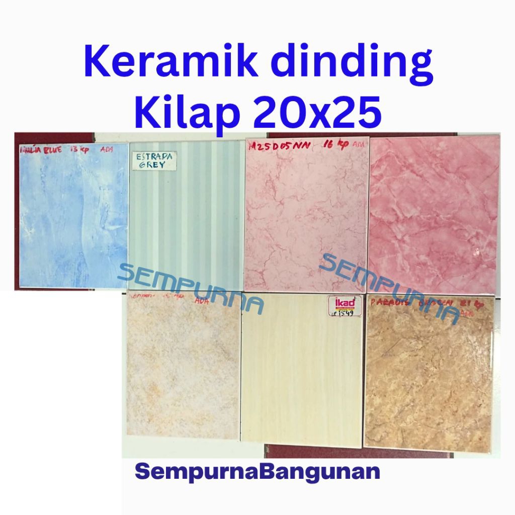 Jual Keramik kramik ubin dinding tembok 20x25 Roman dark brown coklat ...
