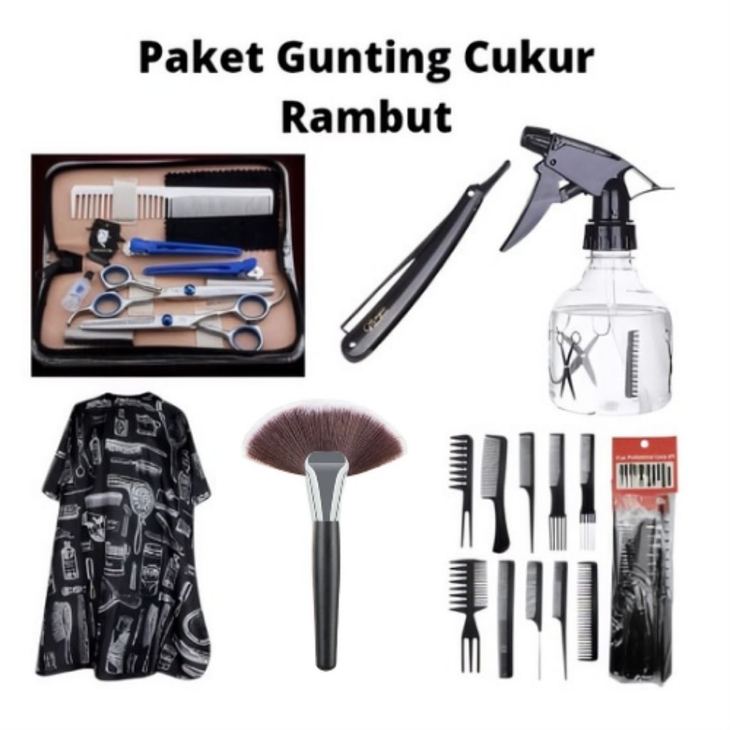 Jual SET ALAT CUKUR GUNTING POTONG PANGKAS SASAK RAMBUT SALON ...