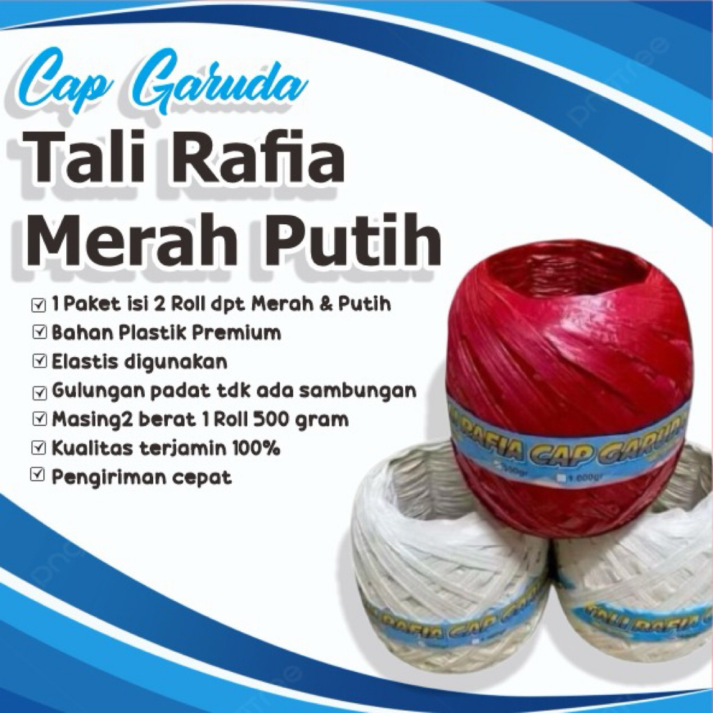 Jual Tali Rafia Merah & Putih (paket kemerdekaan) isi 2 pcs | Shopee ...