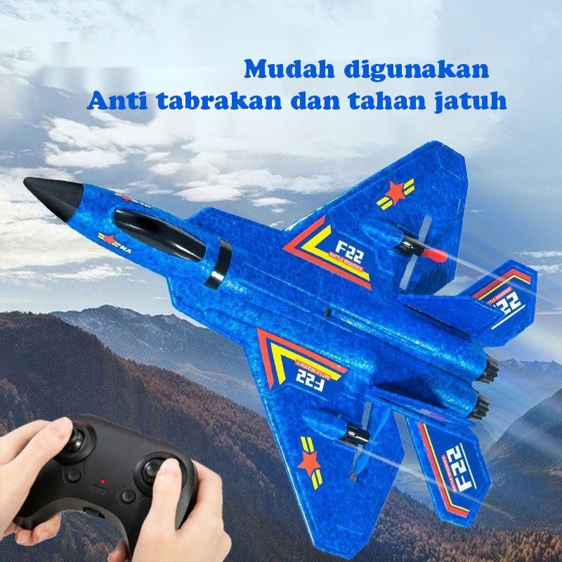 Jual Jojotoy RC Pesawat Terbang Listrik F22 Mainan Remote Control Foam ...