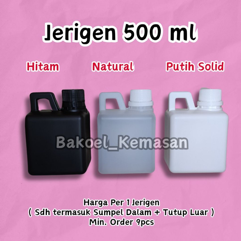 Jual Jerigen 500ml Natural Baru / Jirigen Plastik 500 ml 1/2L Hitam ...