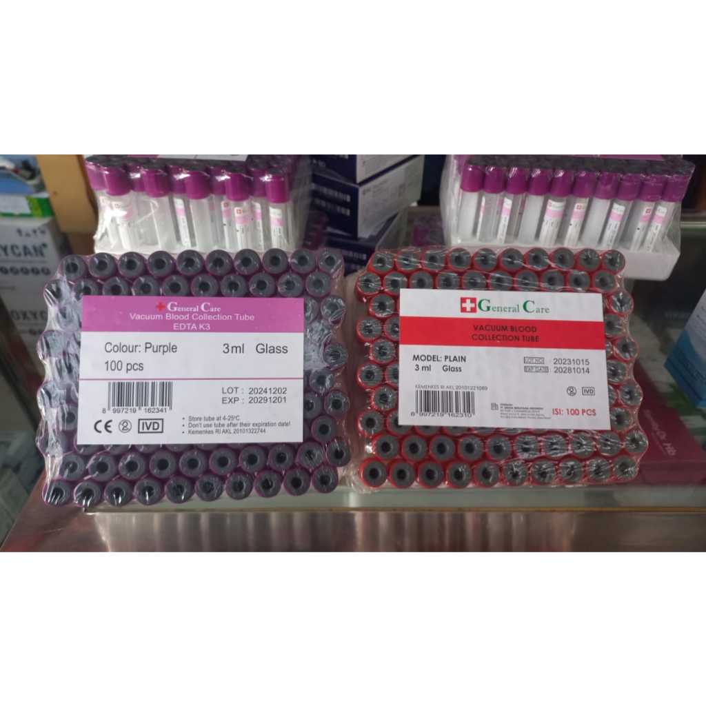 Jual Tabung Darah GC 3ml isi 100/Vacuum Blood Collection Tube EDTA K3 ...