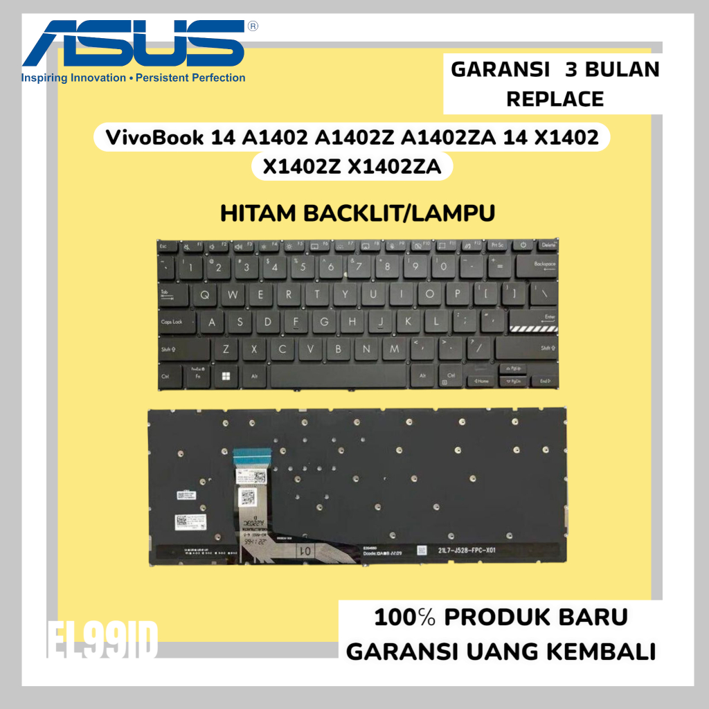 Jual original Keyboard Laptop Asus Vivobook 14 Pro A1404 A1402 A1402Z ...
