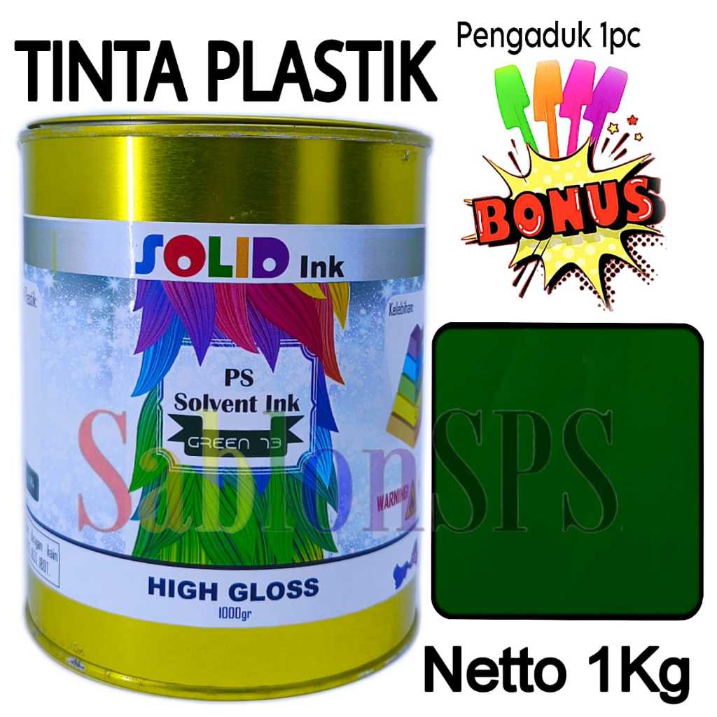 Jual CAT SABLON KANTONG PLASTIK KARUNG 1KG HIJAU GREEN 73 POLYMATE ...
