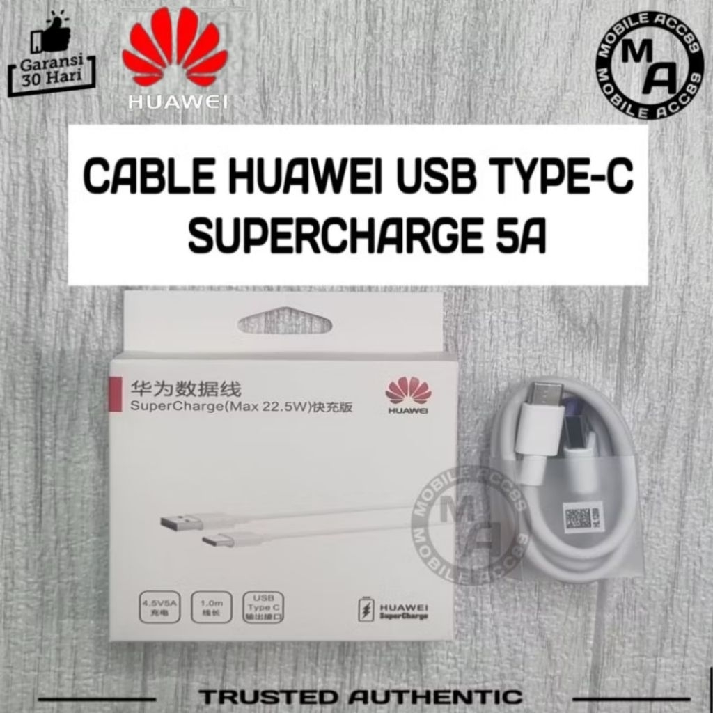 Jual Kabel Data Huawei USB Type C 5A Super Charger P30/p30 pro/P10/P10 ...