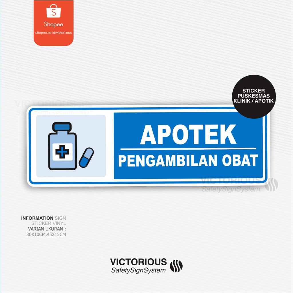 Jual Sticker Information Sign Apotek | Pengambilan Obat | Shopee Indonesia
