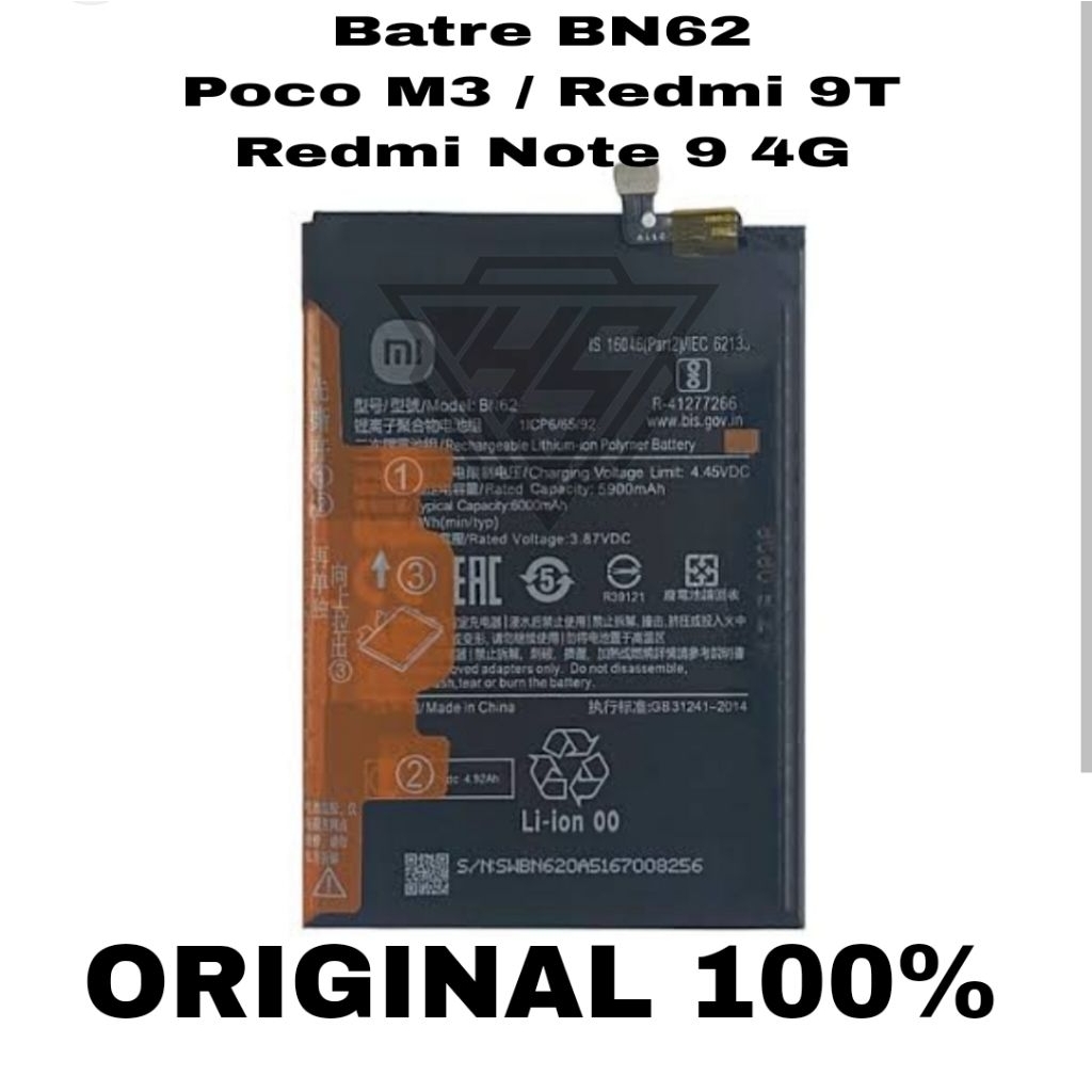 Jual Battrai Batre BN62 Xiaomi Redmi 9T / Poco M3 / Redmi Note 9 4G ...