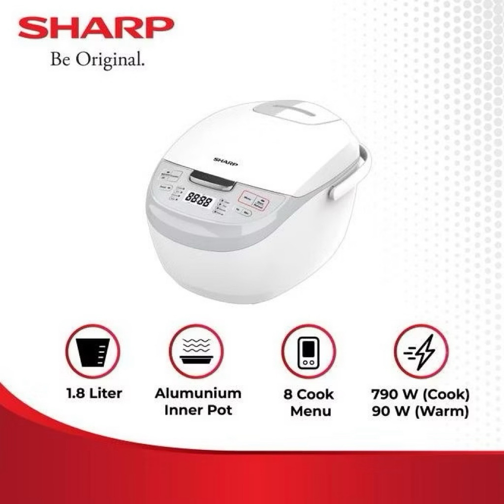 Jual Magic Com Digital Sharp 1.8L KS-DS18 Warna Putih Rice Cooker ...