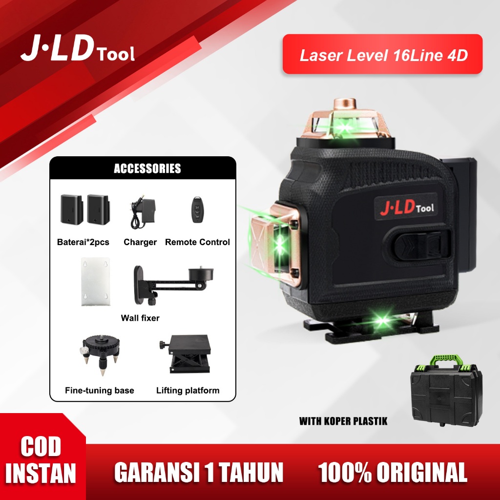 Jual JLD Laser Alat Tukang Bangunan laser level 4d 16 line komplit ...