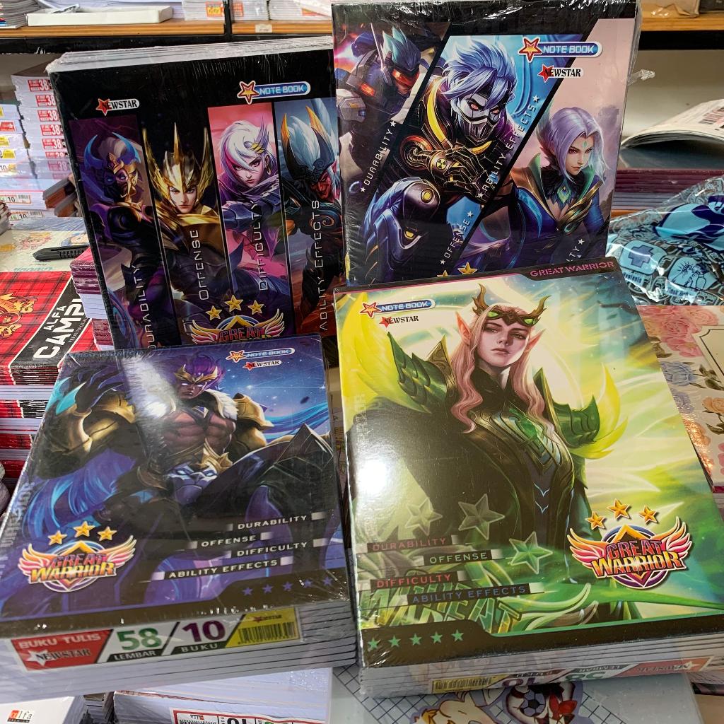 Jual 1 pak Buku Tulis 58 Lembar motif mobile legend/ Buku Tulis Murah ...