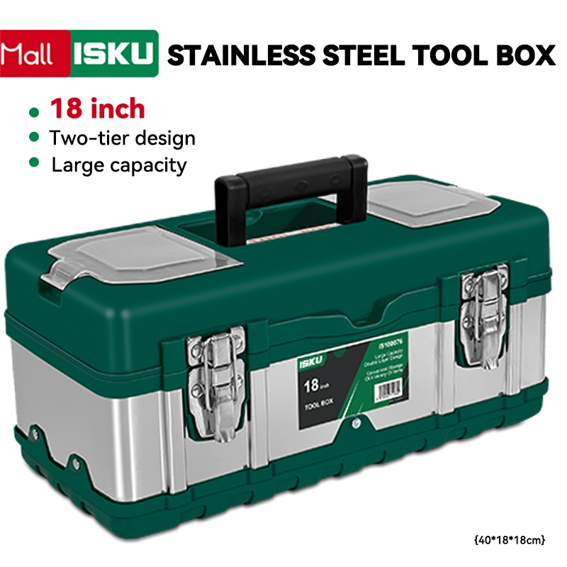 Jual ISKU Tool Box Besar Stainless 18 Inch (40*18*18cm) Baja Kotak ...