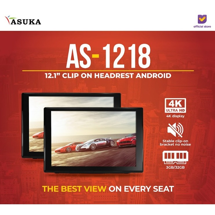 Jual Asuka AS 1218 Headrest Android- 12 Inch Clip On Garansi Resmi ...