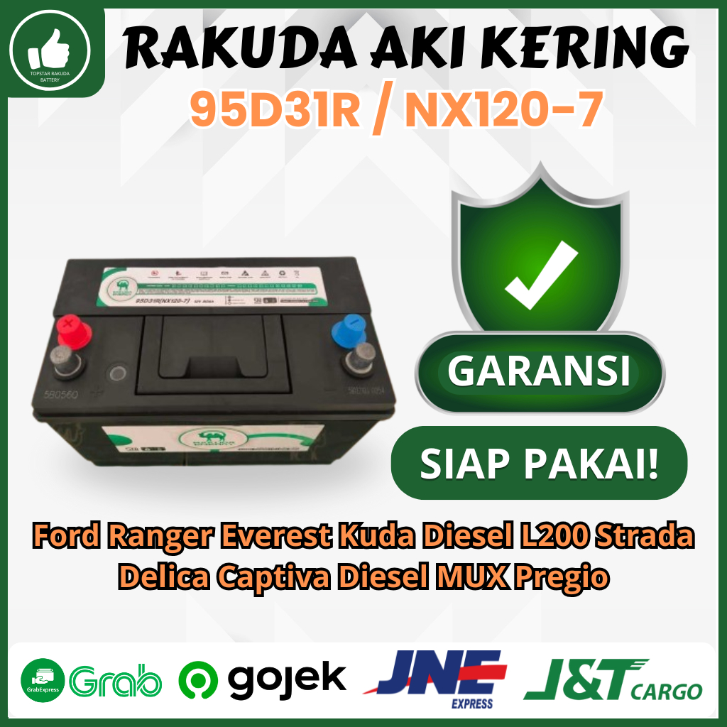 Jual AKI KERING RAKUDA 95D31R / NX120-7 / 12V 80Ah Ford Ranger Everest ...