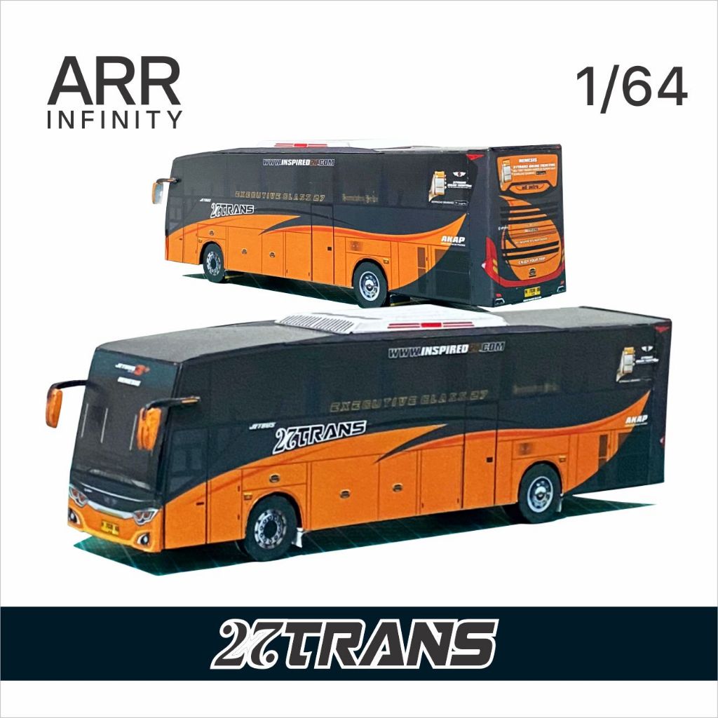 Jual Miniatur Bus 27 Trans Jetbus 3+ SHD Adiputro 1/64 Papercraft Bus ...