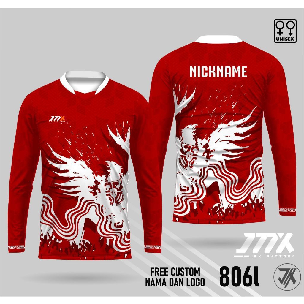 Jual Jersey lengan panjang Garuda HUT RI ke80 17 Agustus free costum ...