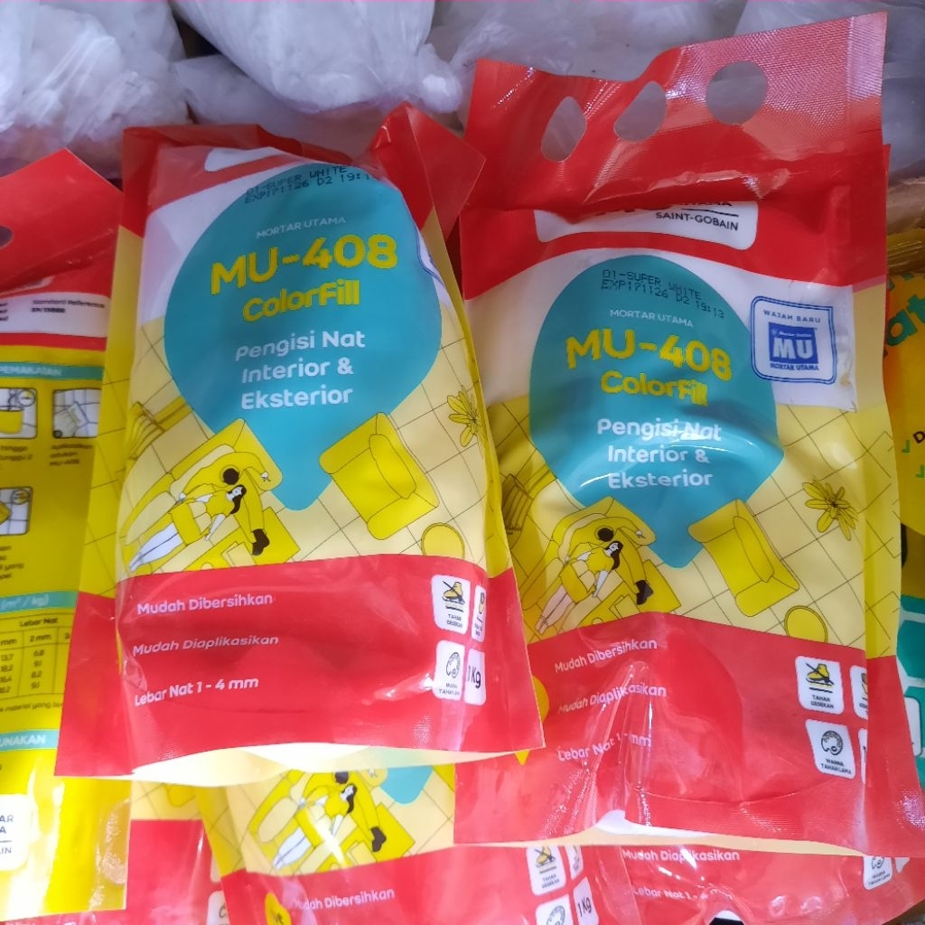 Jual Semen Nat Mortar Utama MU - 408 warna Putih 1 kg / Colorfill ...