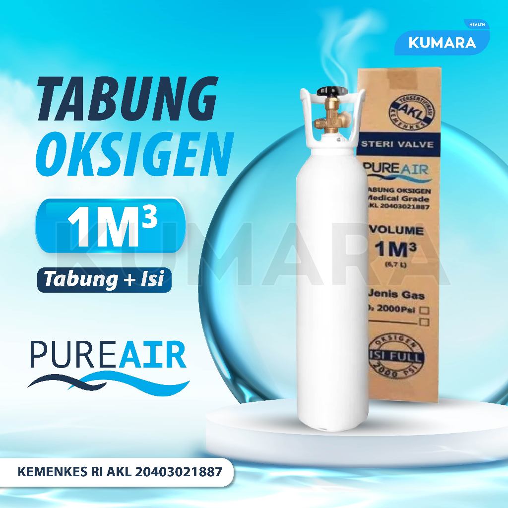 Jual PURE AIR - Tabung Oksigen 1m3 Siap Pakai | Shopee Indonesia