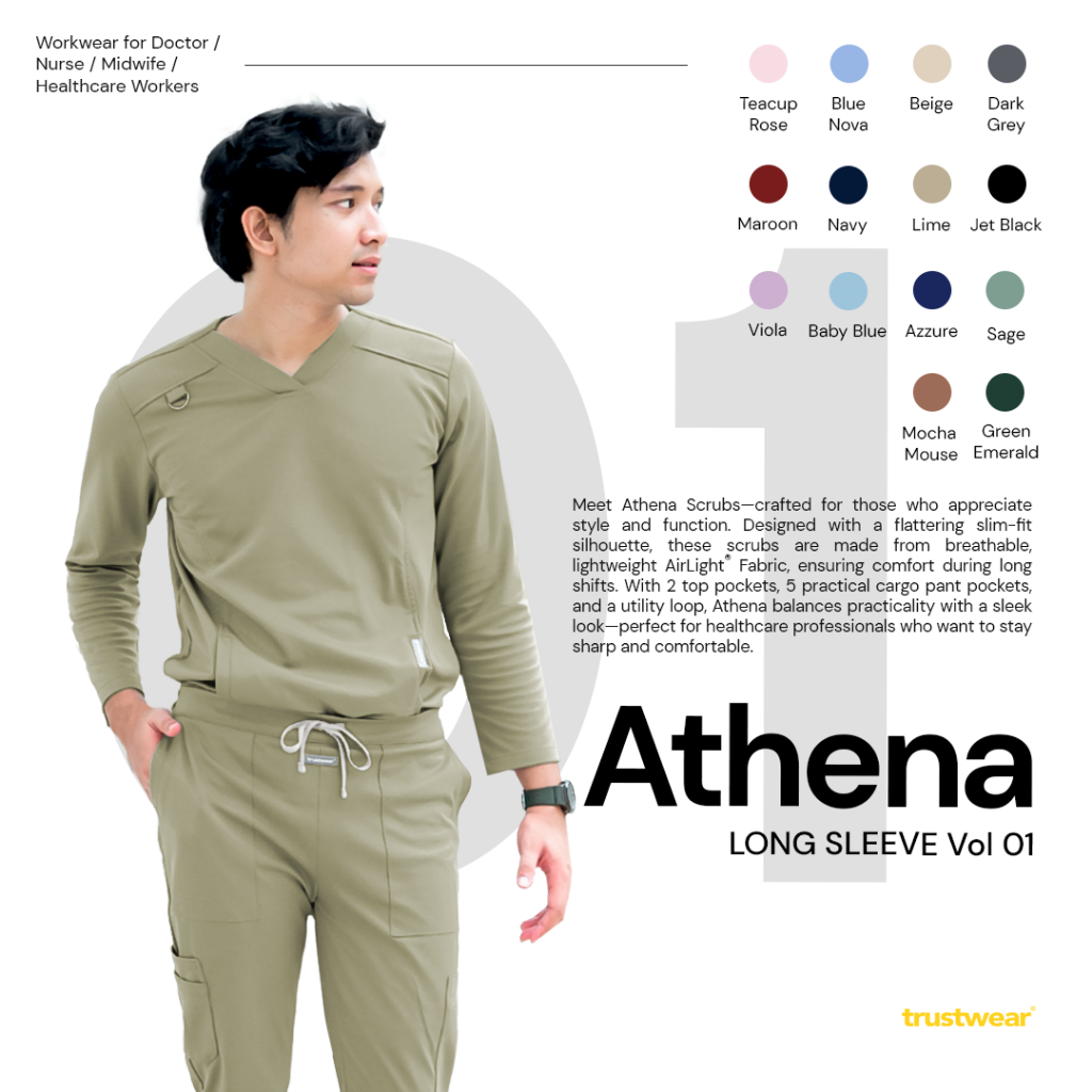 Jual [Scrubs Athena] Doctor's Scrub/Set Baju Celana Jaga OKA OK Perawat ...