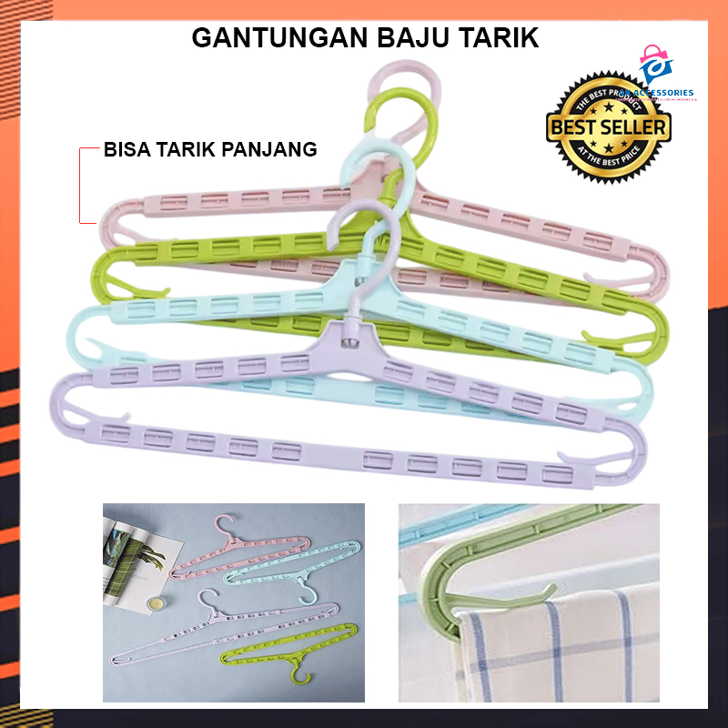 Jual AKACC GANTUNGAN BAJU TARIK / HANGER TARIK PAKAIAN LEBAR | Shopee ...