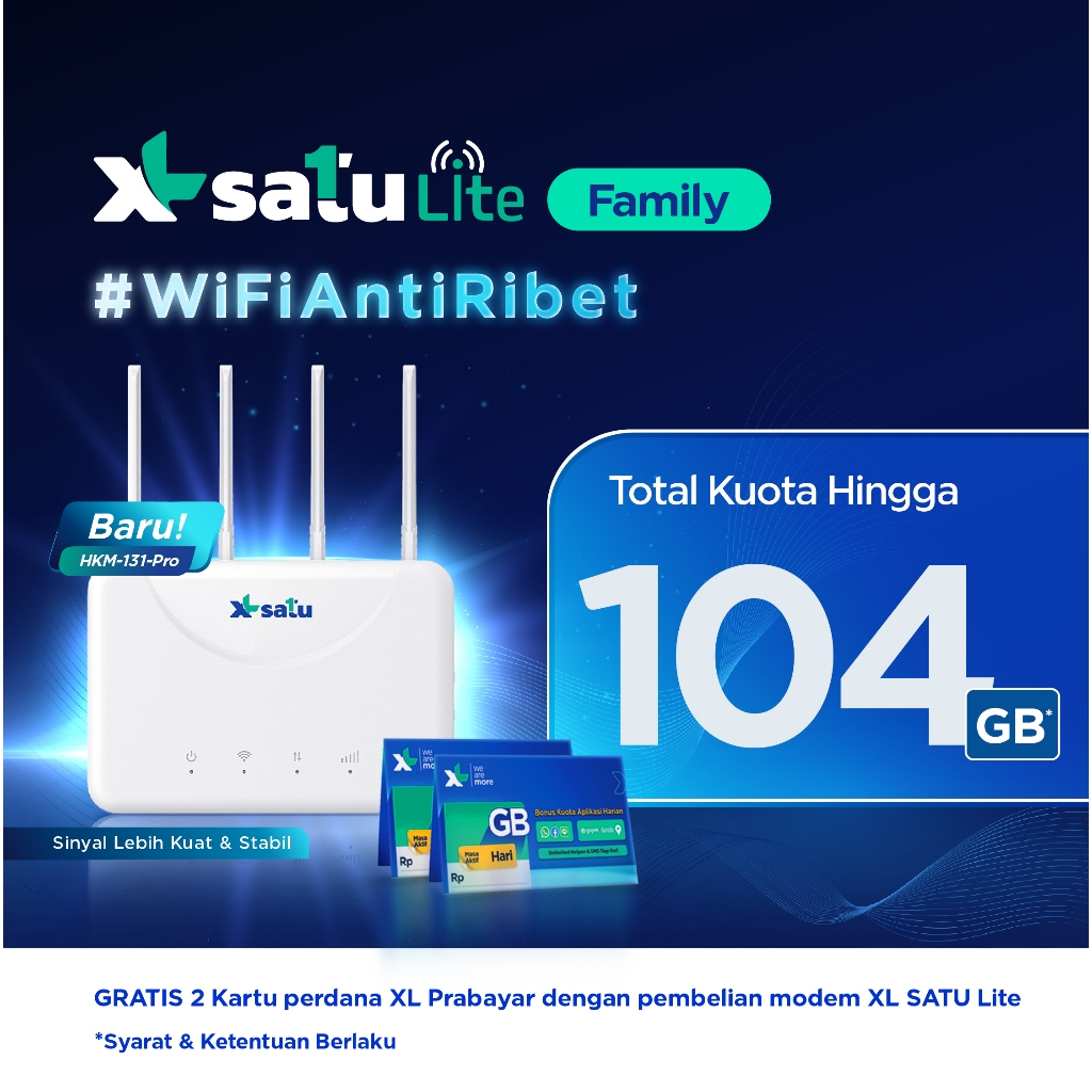 Jual XL SATU Lite Family Modem WiFi 4G LTE Up to 104 GB | Shopee Indonesia
