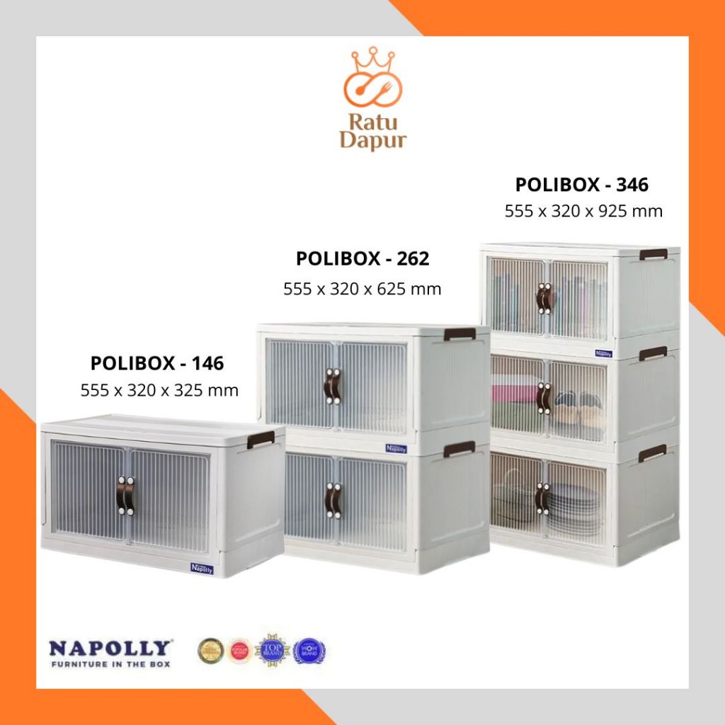 Jual Napolly Polibox Susun 1-5 Kotak Penyimpanan Lemari Plastik Lipat ...