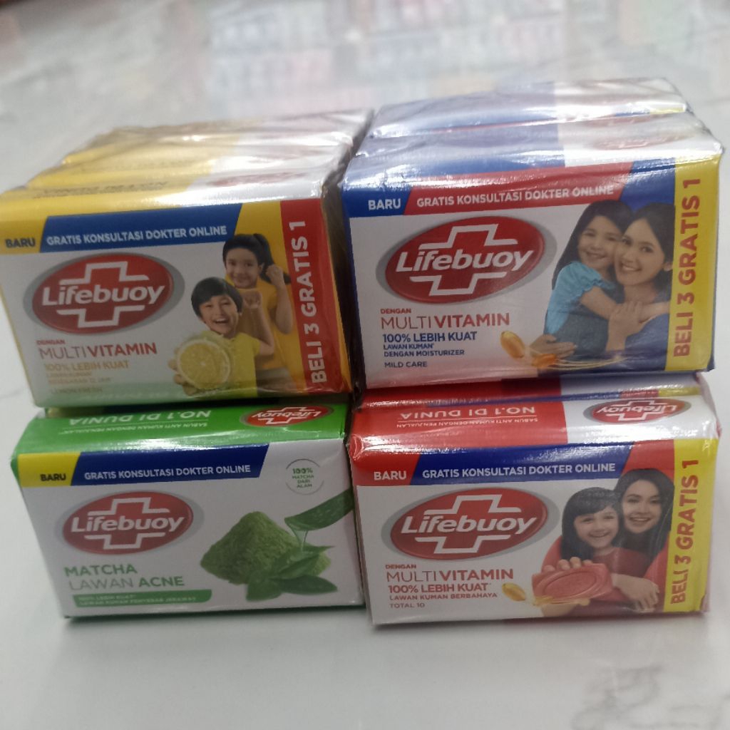 Jual Sabun Batang Lifebuoy isi 4 pcs kemasan @100 gram | Shopee Indonesia