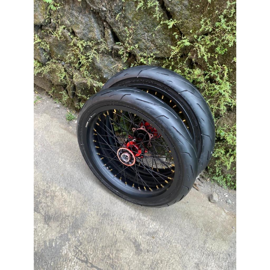 Jual Velg Supermoto KLX 250/300 Ban Paket Hemat Ring 17 Murah Wheelset ...