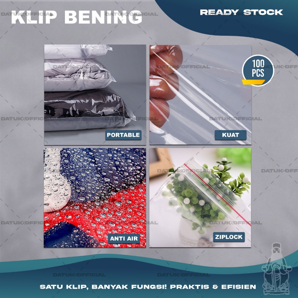 Jual Plastik Klip Ziplock Bening Ukuran 35X45 1 Pack Isi 100 Pcs ...