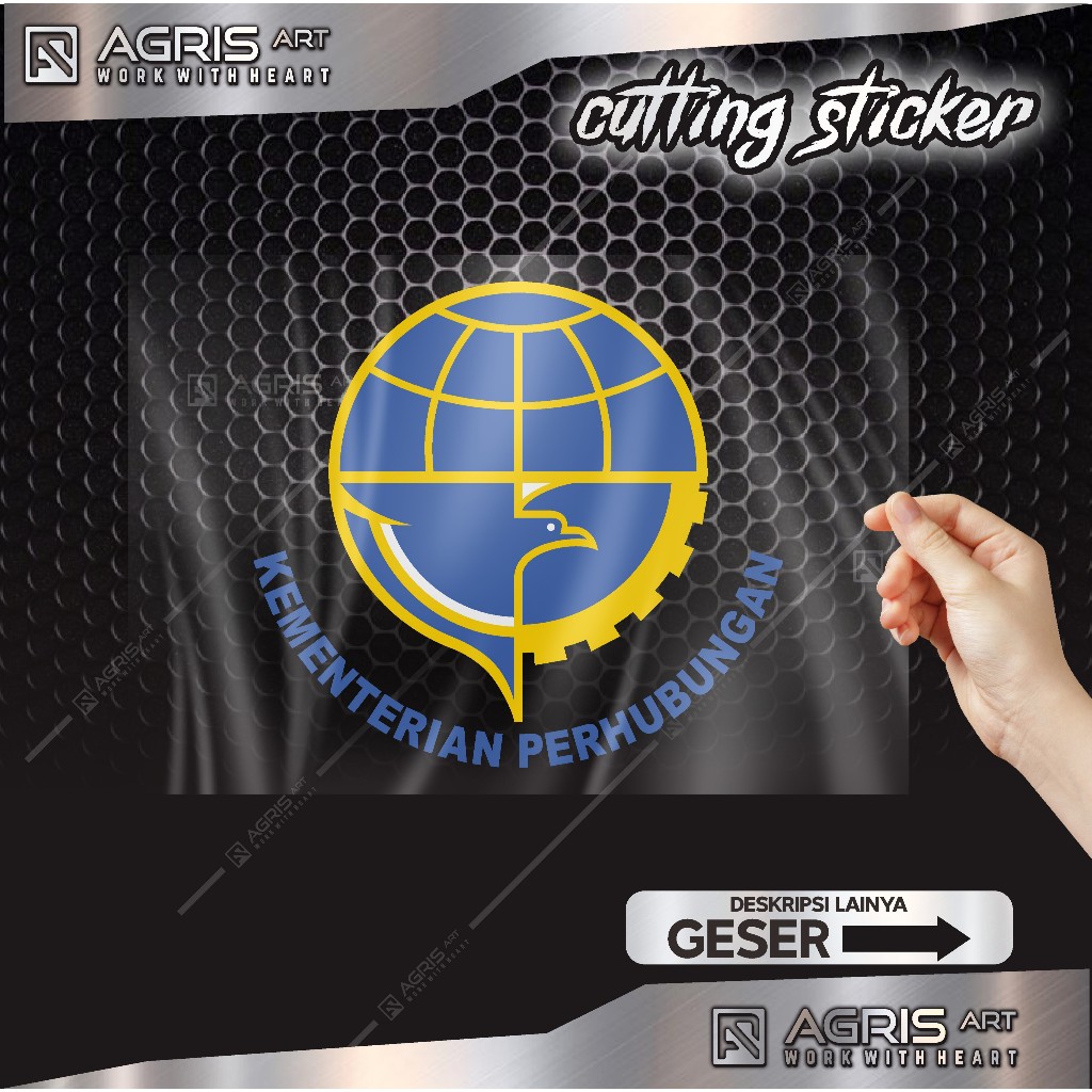 Jual stiker cutting sticker kementerian perhubungan bukan printing anti ...