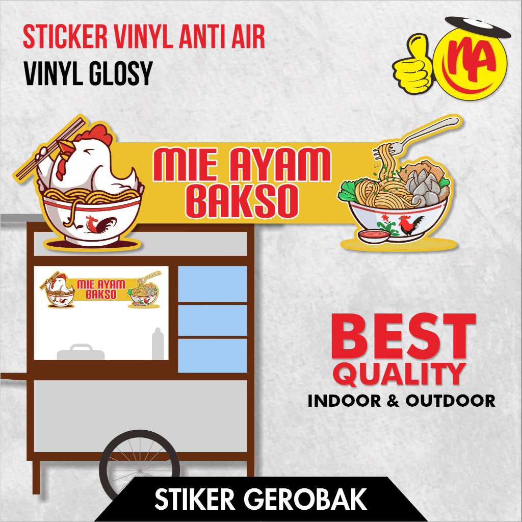 Jual Sticker gerobak / stiker mie ayam bakso / stiker warung / sticekr ...