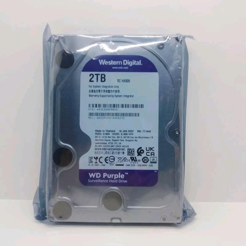 Jual Hardisk 2TB WD Purple Sata 3,5" Baru 0 Days -HDD 2TB Internal Sata For CCTV DVR NVR ...