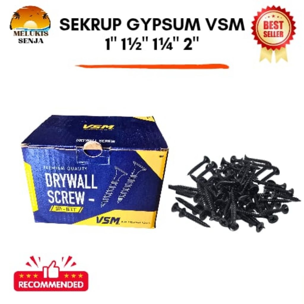 Jual Sekrup Gypsum Baja Drywall Screw VSM 1" 1¼" 1½" 2" | Shopee Indonesia