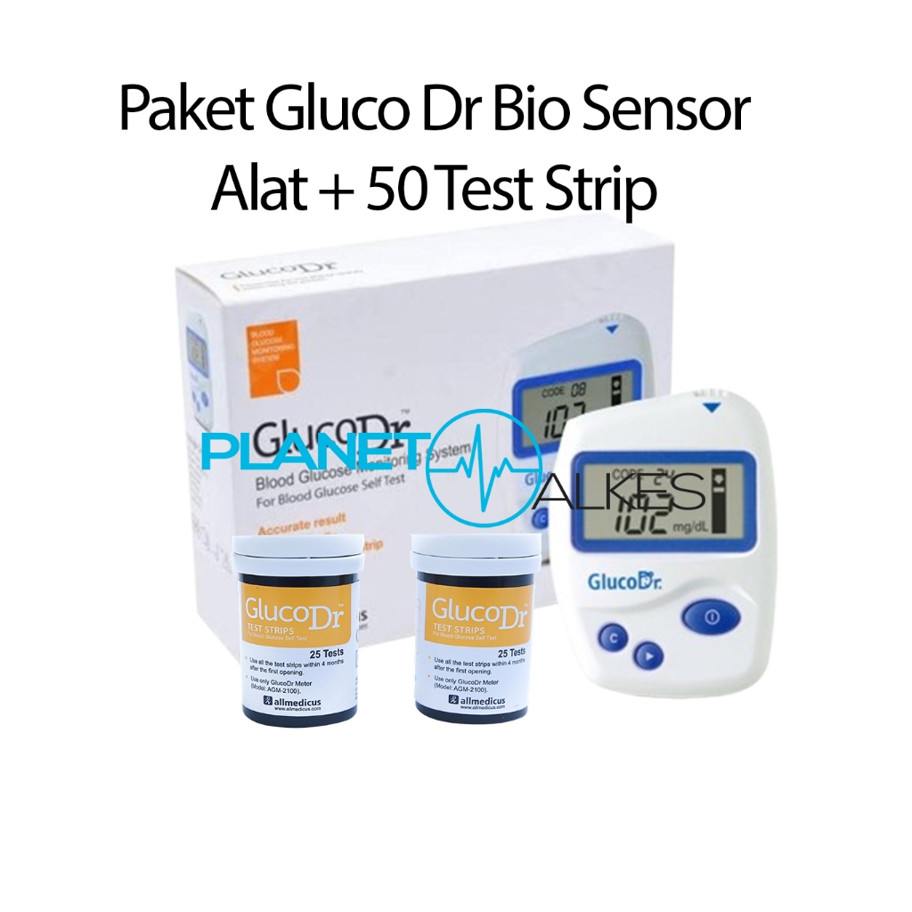 Jual Alat Cek Gula Darah Gluco Dr Bio Sensor AGM 2100 + 50 Strip ...