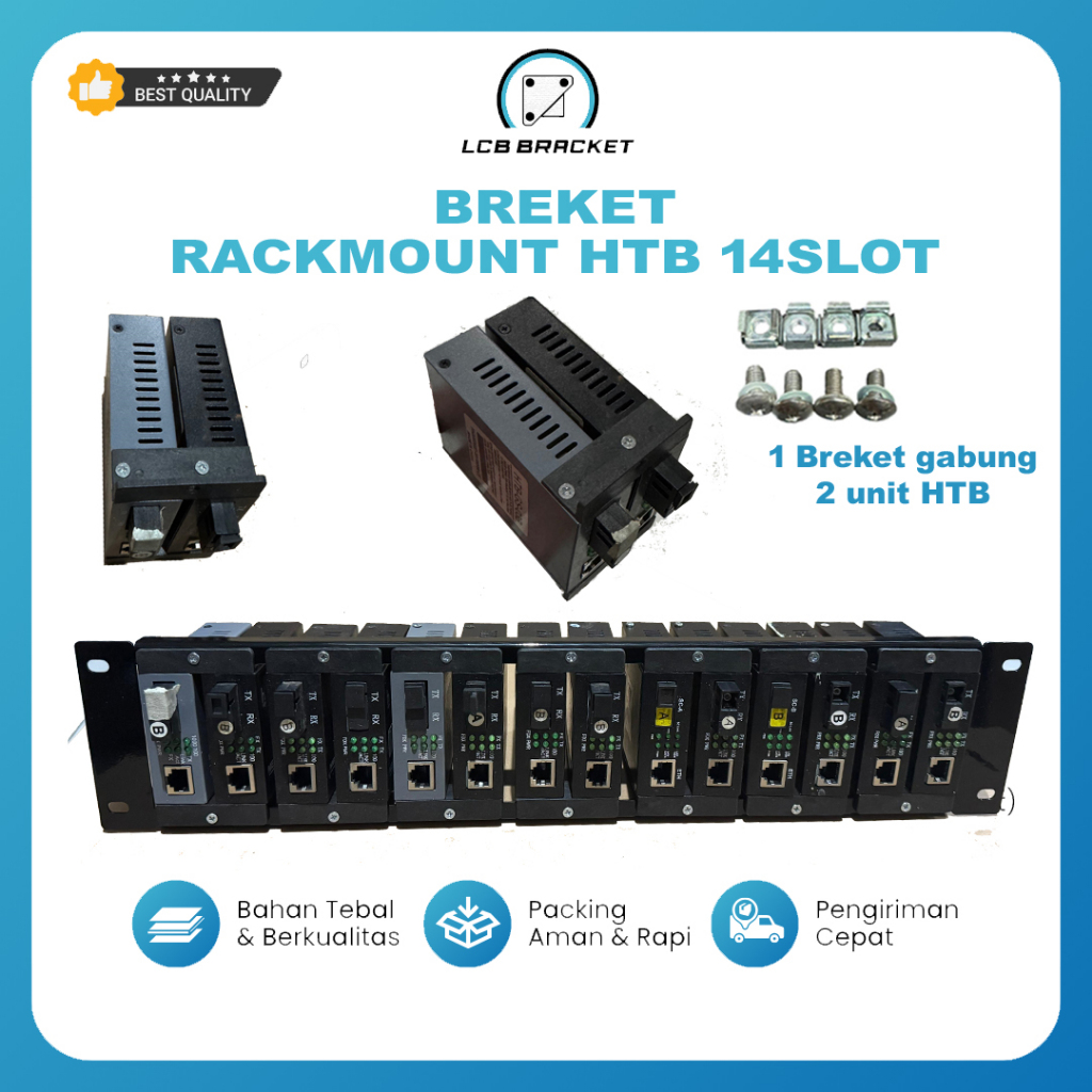 Jual Bracket HTB 14 Slot Transceiver Media Fiber Converter LCB Breket Rackmount Dudukan Plat ...