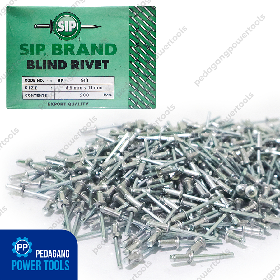 Jual SIP 640 PAKU RIVET 4.8 x 11 MM BLIND RIPET RIFET TEMBAK 1 PAK 500 ...