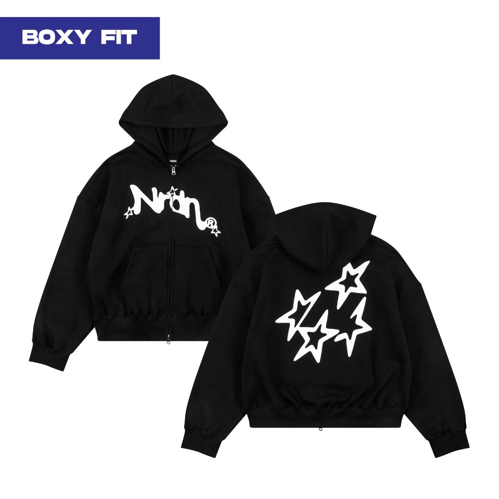 Jual NRDN Clothing Sweater HOODIE 2 WAY ZIP STARRED FOAMING PUFF DOUBLE ...