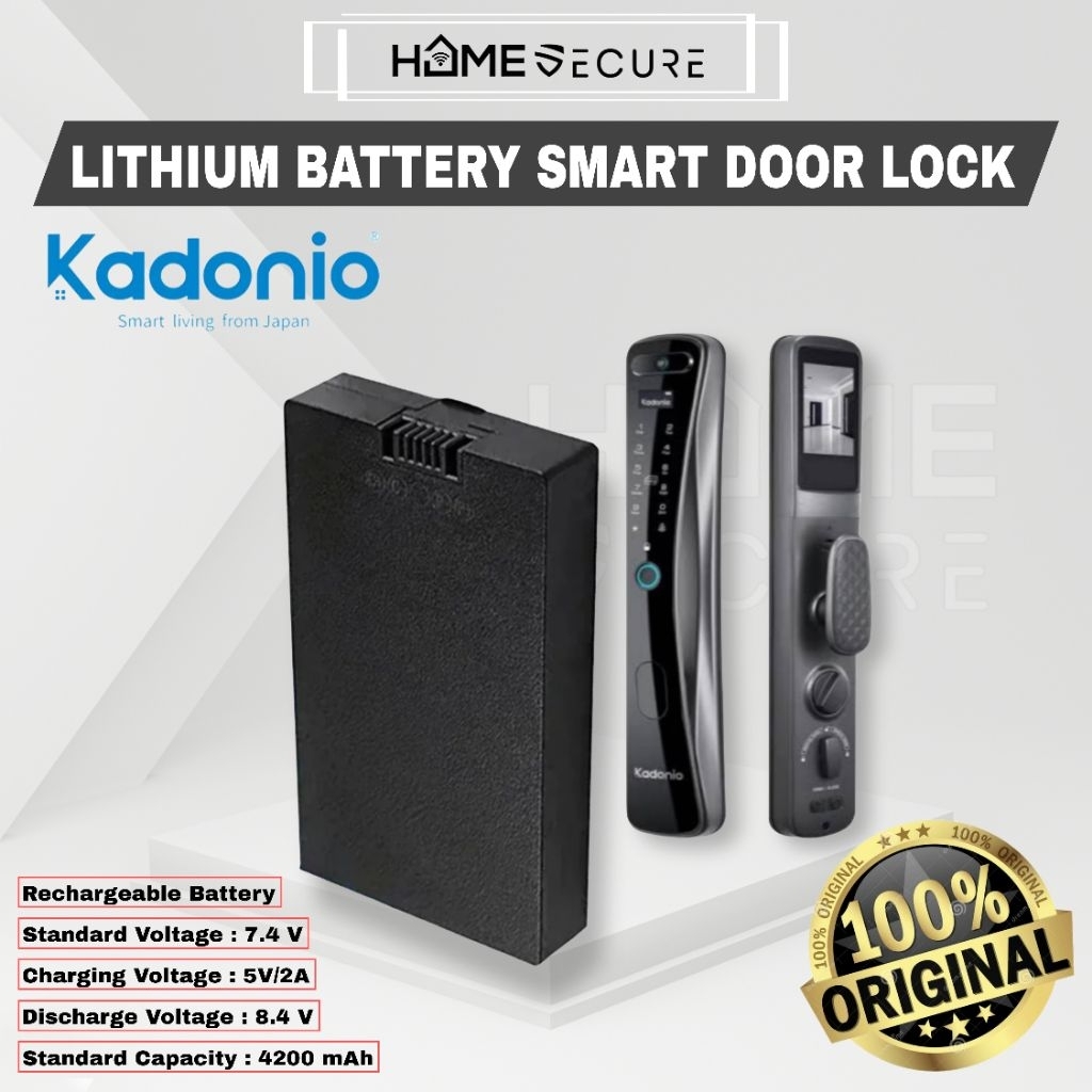 Jual Baterai Smart Door Lock 4200 mAh Untuk Kadonio Smart Lock ...