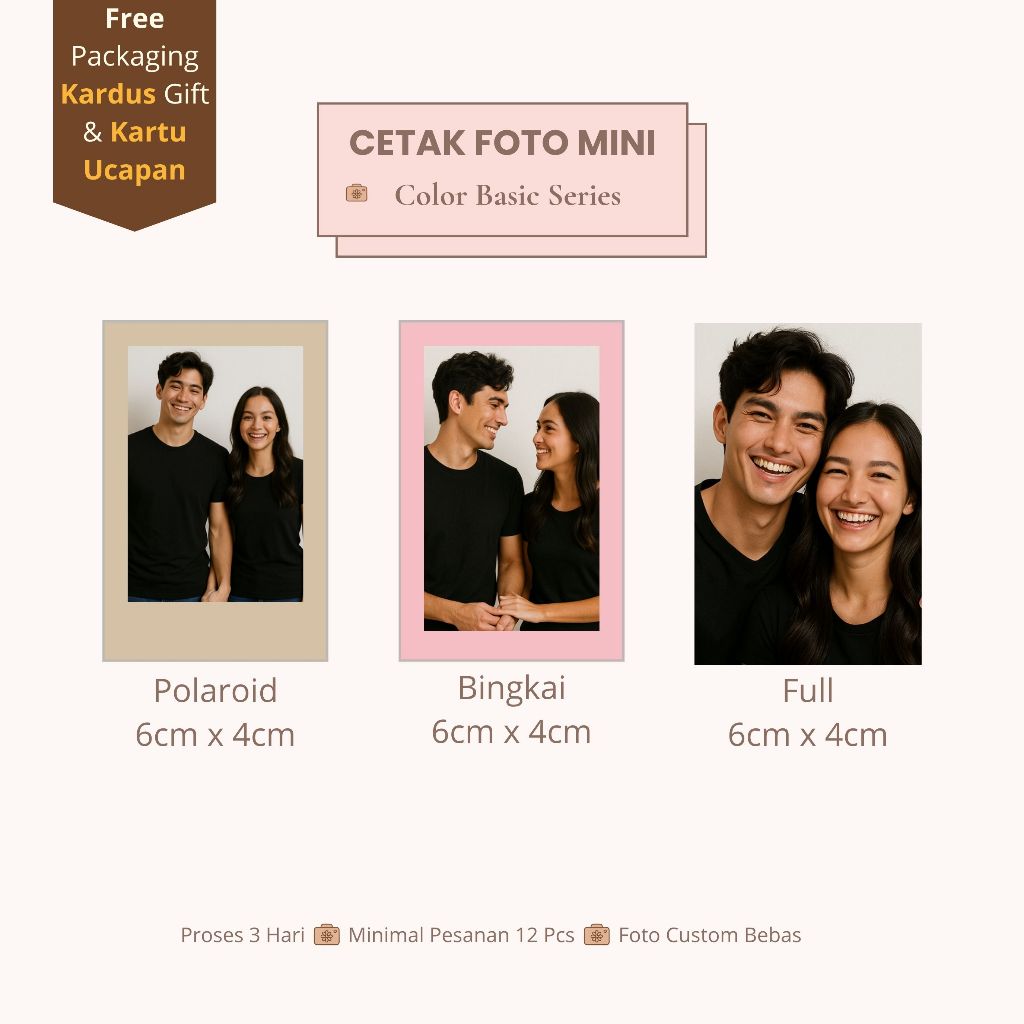 Jual Cetak Foto Polaroid Mini Basic Color Bingkai, Full Laminasi Doff ...