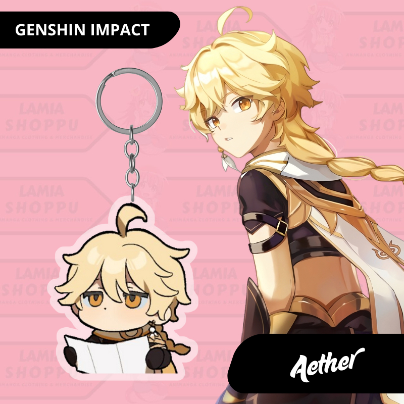 Jual Gantungan Kunci Genshin Impact Aether | Ganci Aether GI | Keychain ...
