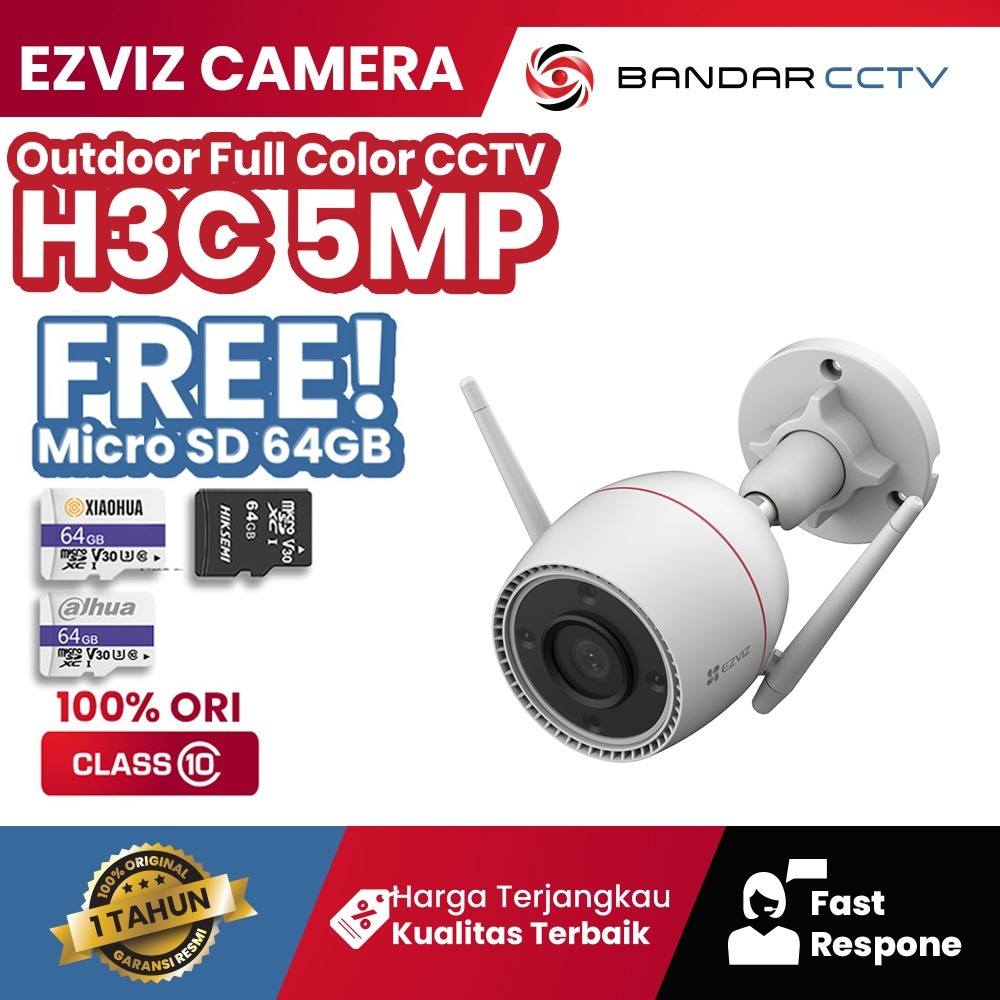 Jual EZVIZ H3C 3K 5MP WI-FI Smart Home Outdoor Camera Full Color ...