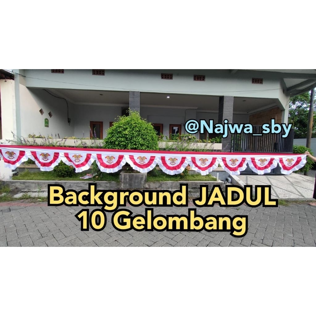 Jual BENDERA BACKDROP BACKGROUND UMBUL UMBUL MERAH PUTIH JADUL 10 GELOMBANG RESPLANG MERAH PUTIH ...