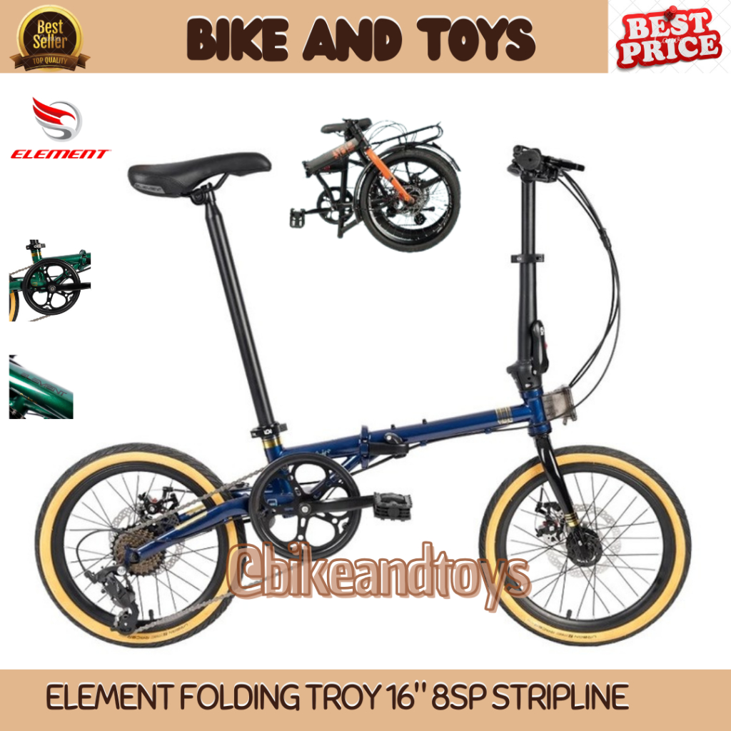 Jual ELEMENT FOLDING TROY 16" 8SP STRIPLINE - ORIGINAL BY ELEMENT ...